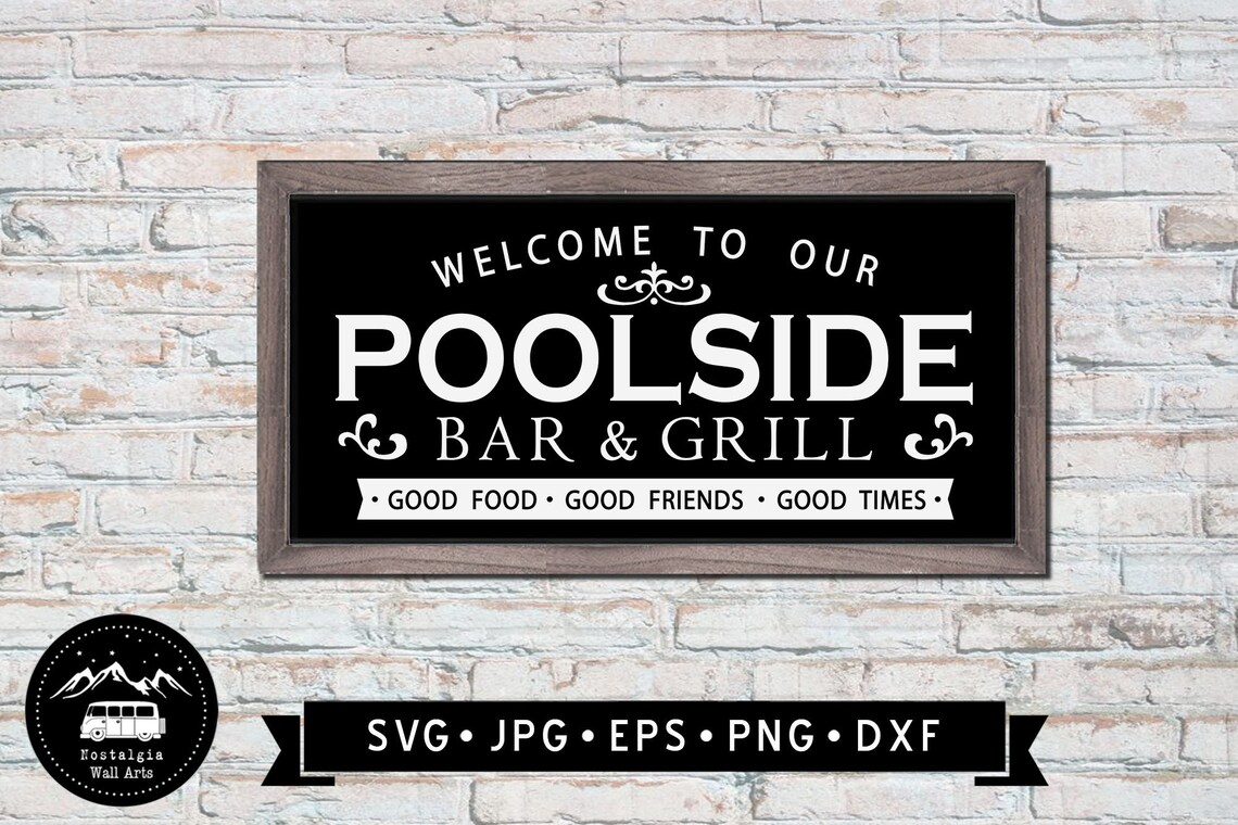 Welcome to Our Poolside Wall Sign SVG Bar and Grill SVG - Etsy