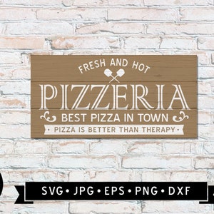 Pizzeria Sign SVG, Funny Kitchen SVG, Bistro Sign, Kitchen Printable ...