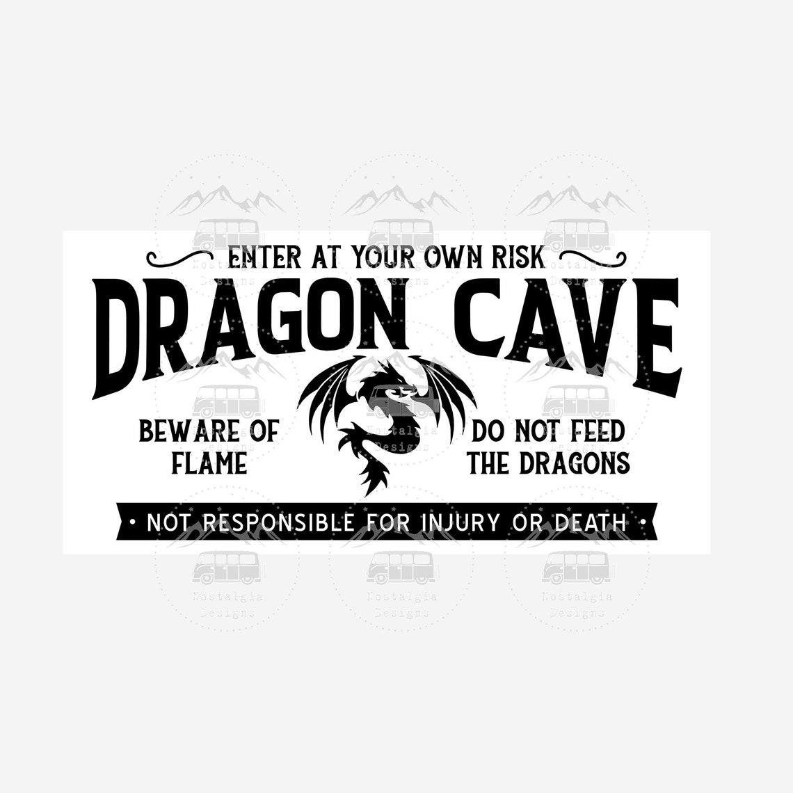 Dragon Cave Sign SVG Dragon Warning Sign SVG Dragon - Etsy