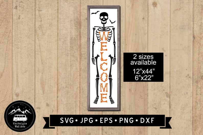 Halloween Welcome Sign SVG Funny Skeleton Sign Halloween - Etsy