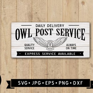 Owl Post Service Sign SVG, Halloween Wall Sign, Rustic Halloween Sign ...