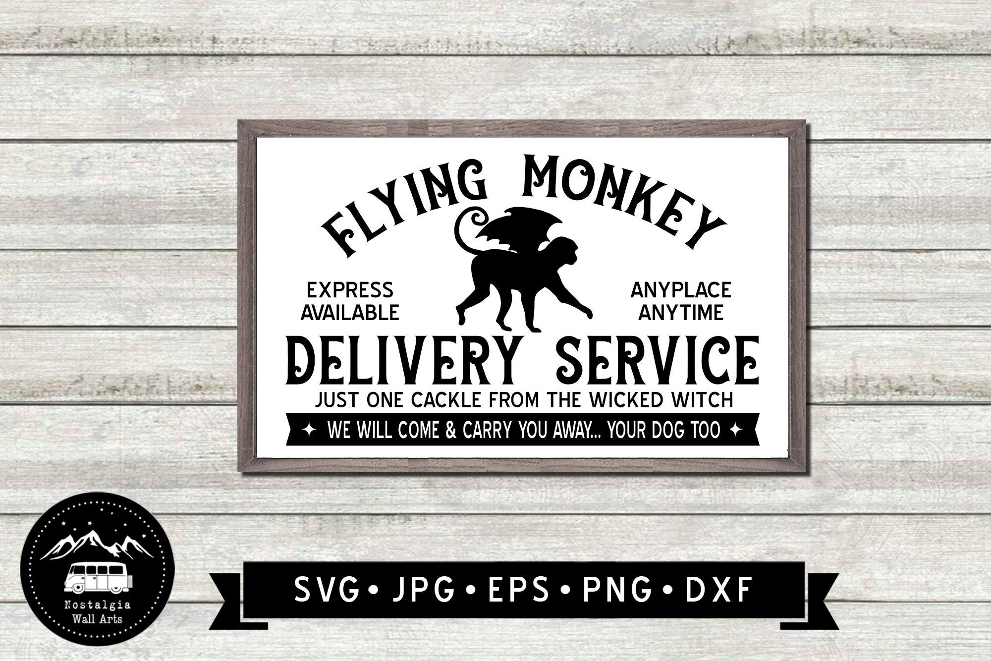 Flying Monkey Delivery Service SVG Hallowwen Sign DIY - Etsy