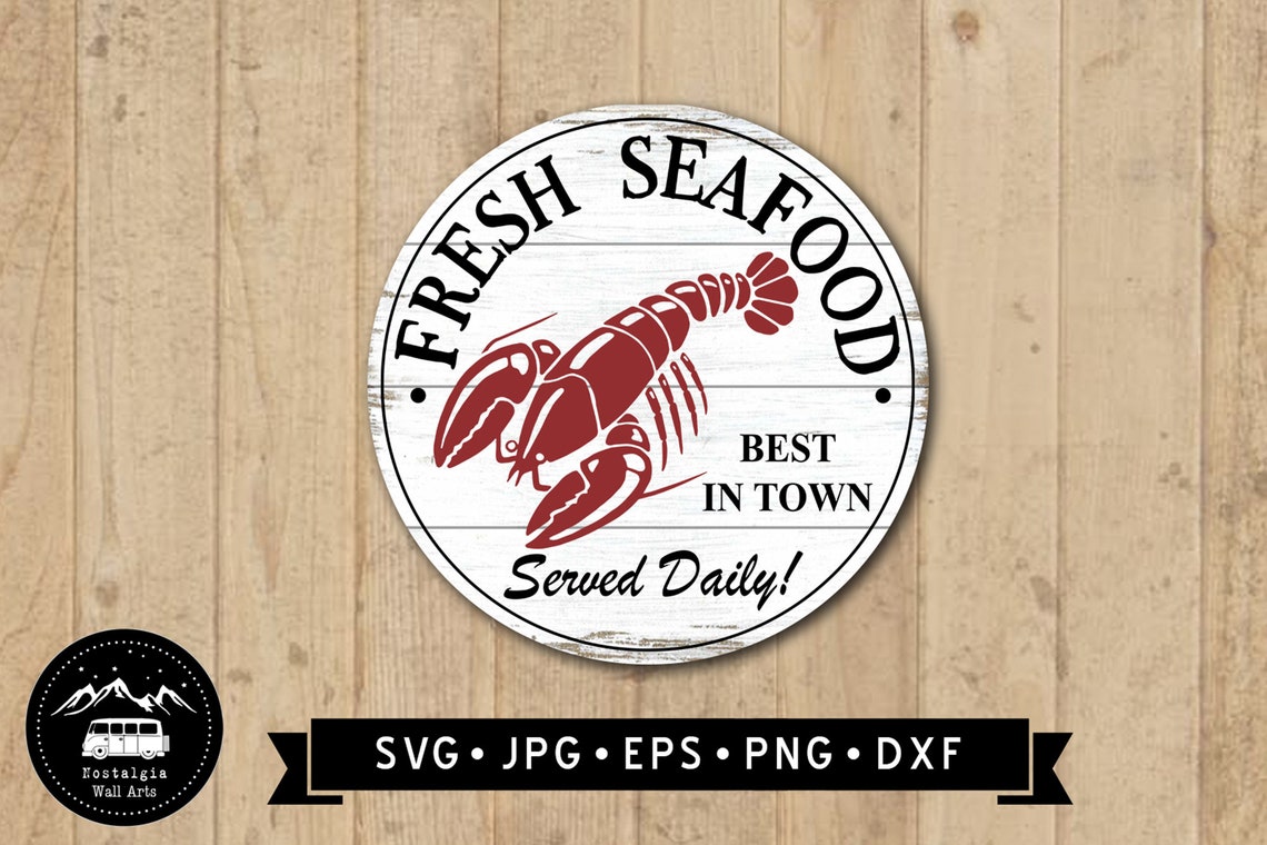 Fresh Seafood SVG Seafood Wall Art Svg Vintage Lobster Sign - Etsy