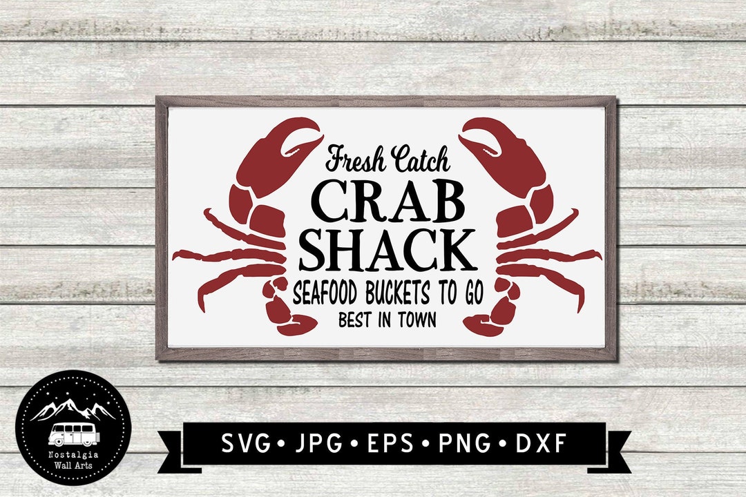 Crab Shack Wall Sign, Seafood Art Svg, Vintage Restaurant Sign Svg ...