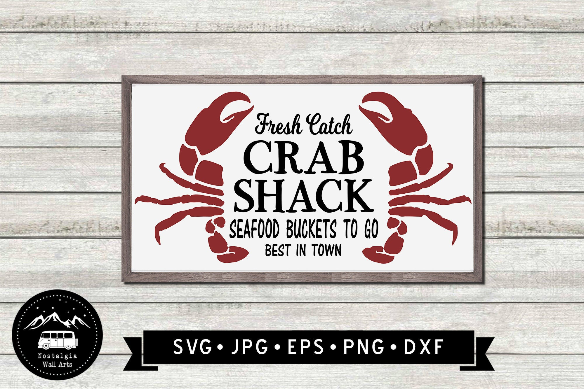 Crab Shack Wall Sign Seafood Art Svg Vintage Restaurant Sign | Etsy