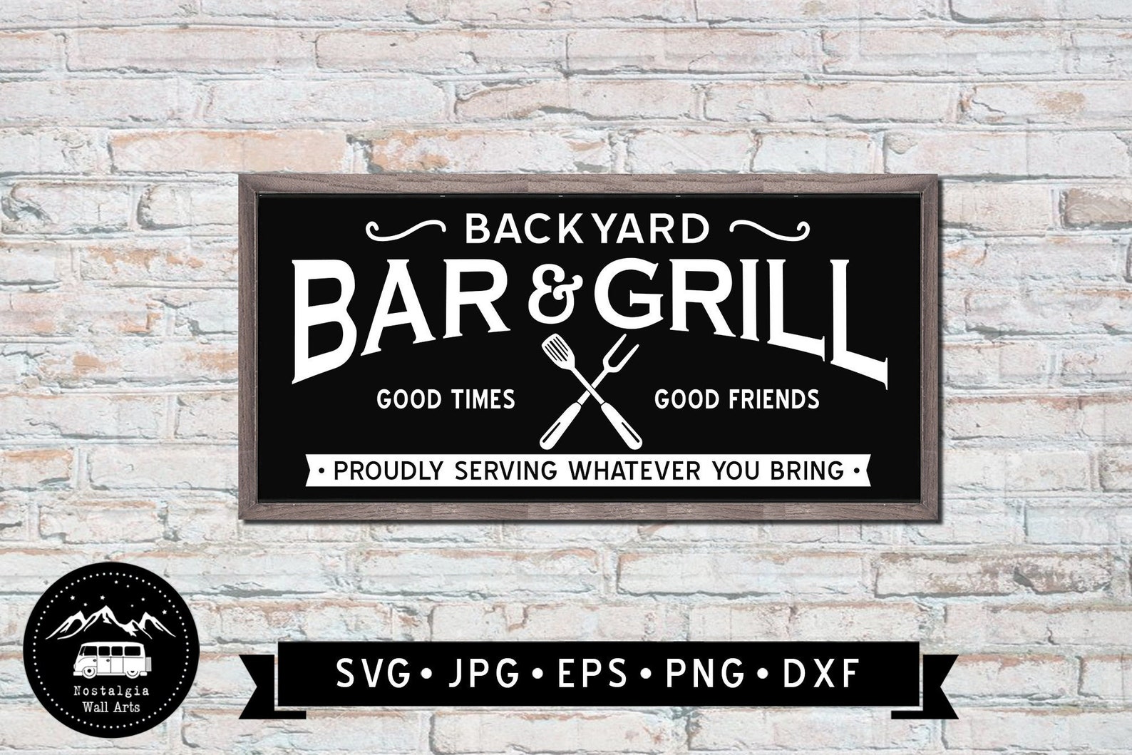 Backyard Bar and Grill Sign SVG Backyard Sign DIY Vintage - Etsy
