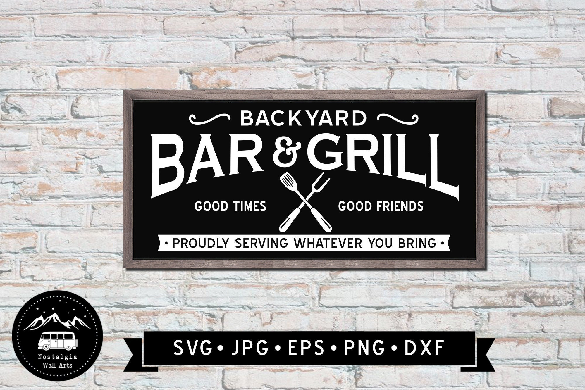Backyard Bar and Grill Sign SVG Backyard Sign DIY Vintage - Etsy