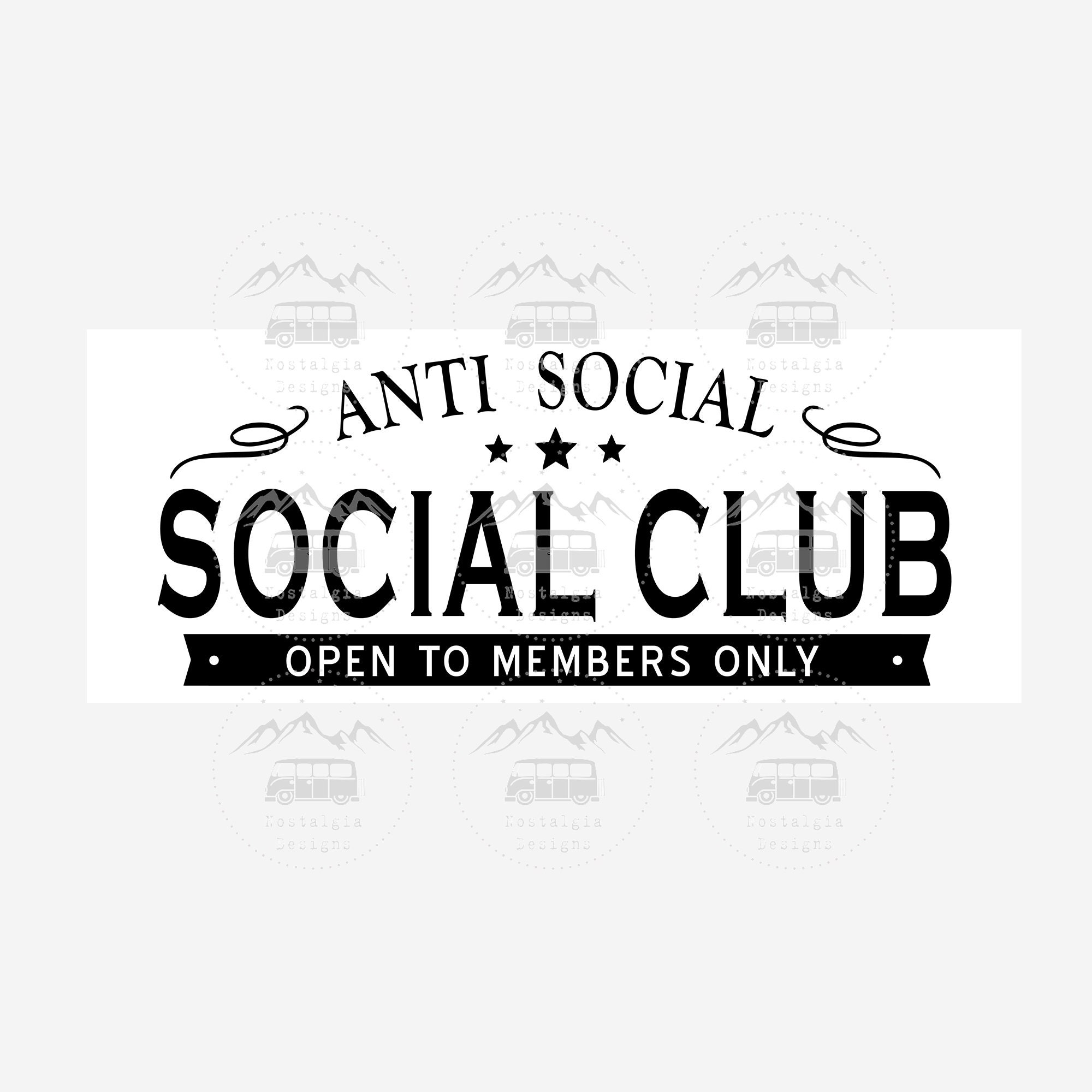 Anti Social Social Club Sign SVG, Funny Man Cave Wall Sign, vintage ...