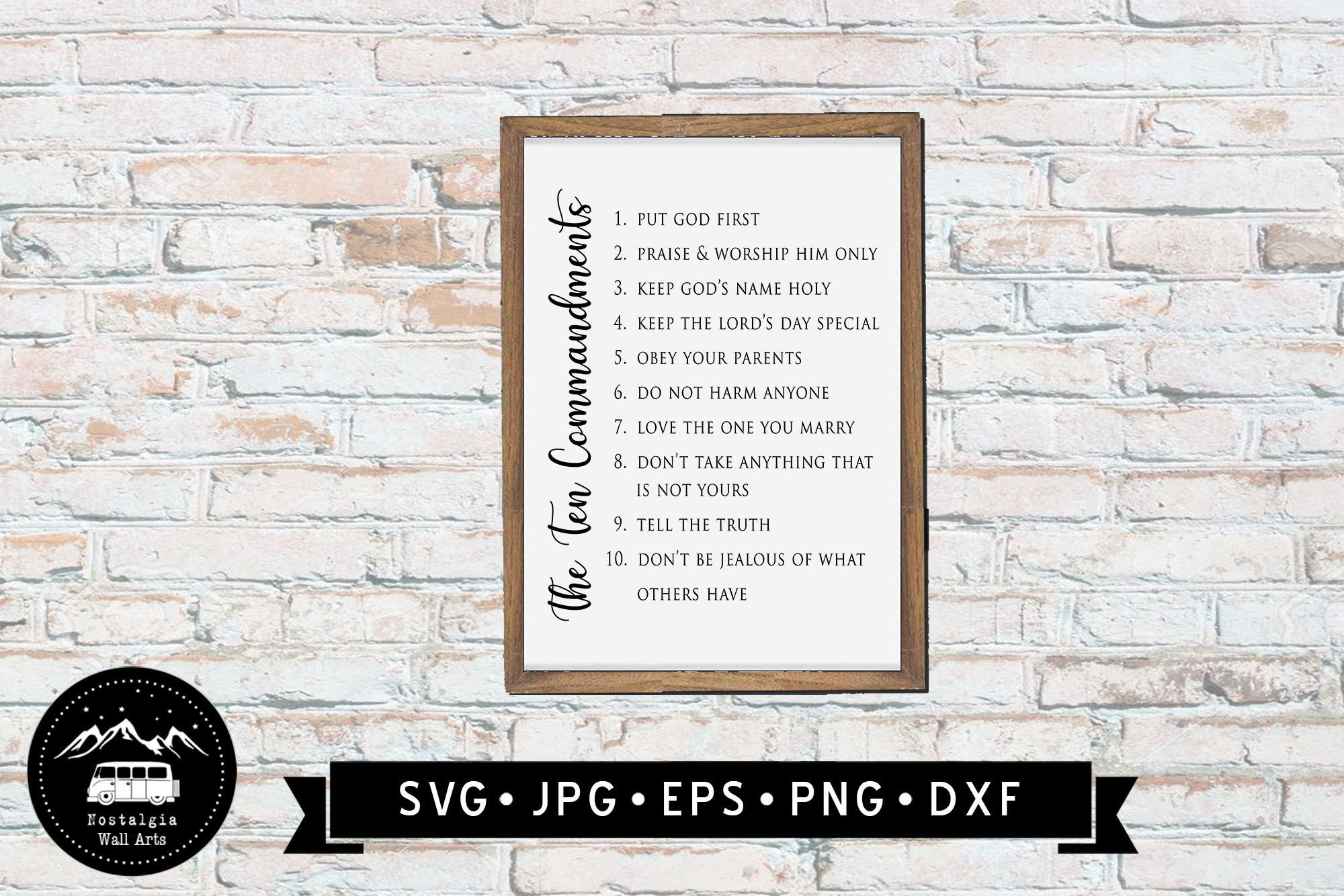 The Ten Commandments Sign SVG, Christian Wall Art Svg, Vintage ...