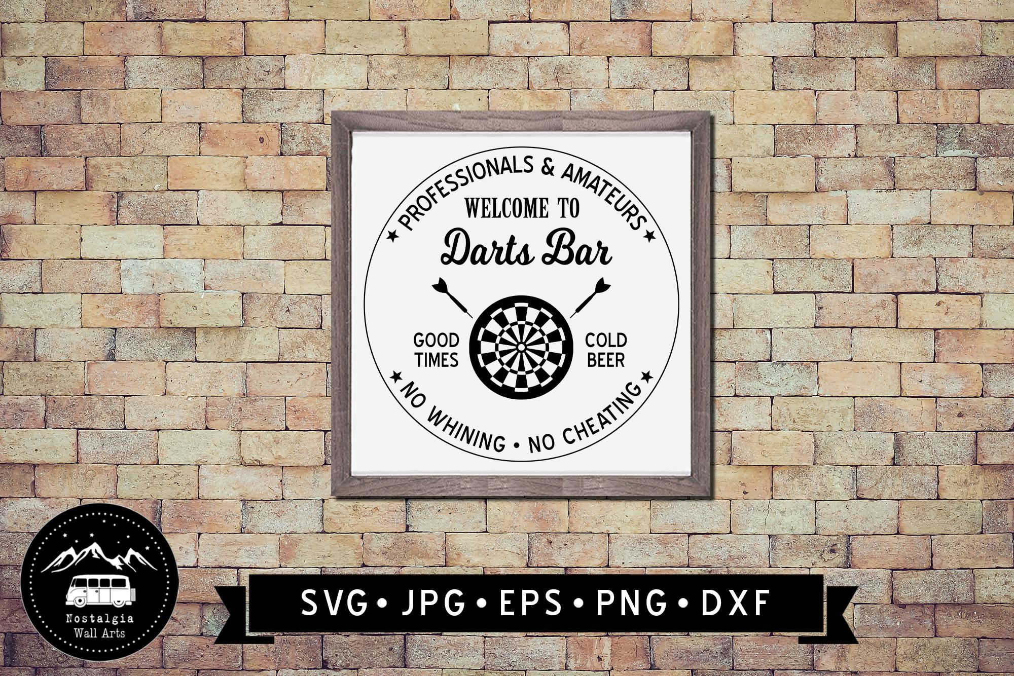 Darts Bar Sign SVG, Darts Club Sign, Vintage Dart Sign DIY, Dart Board ...