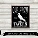 Old Crow Tavern Sign SVG, Old Pub SVG, Vintage Halloween Sign, Crow ...