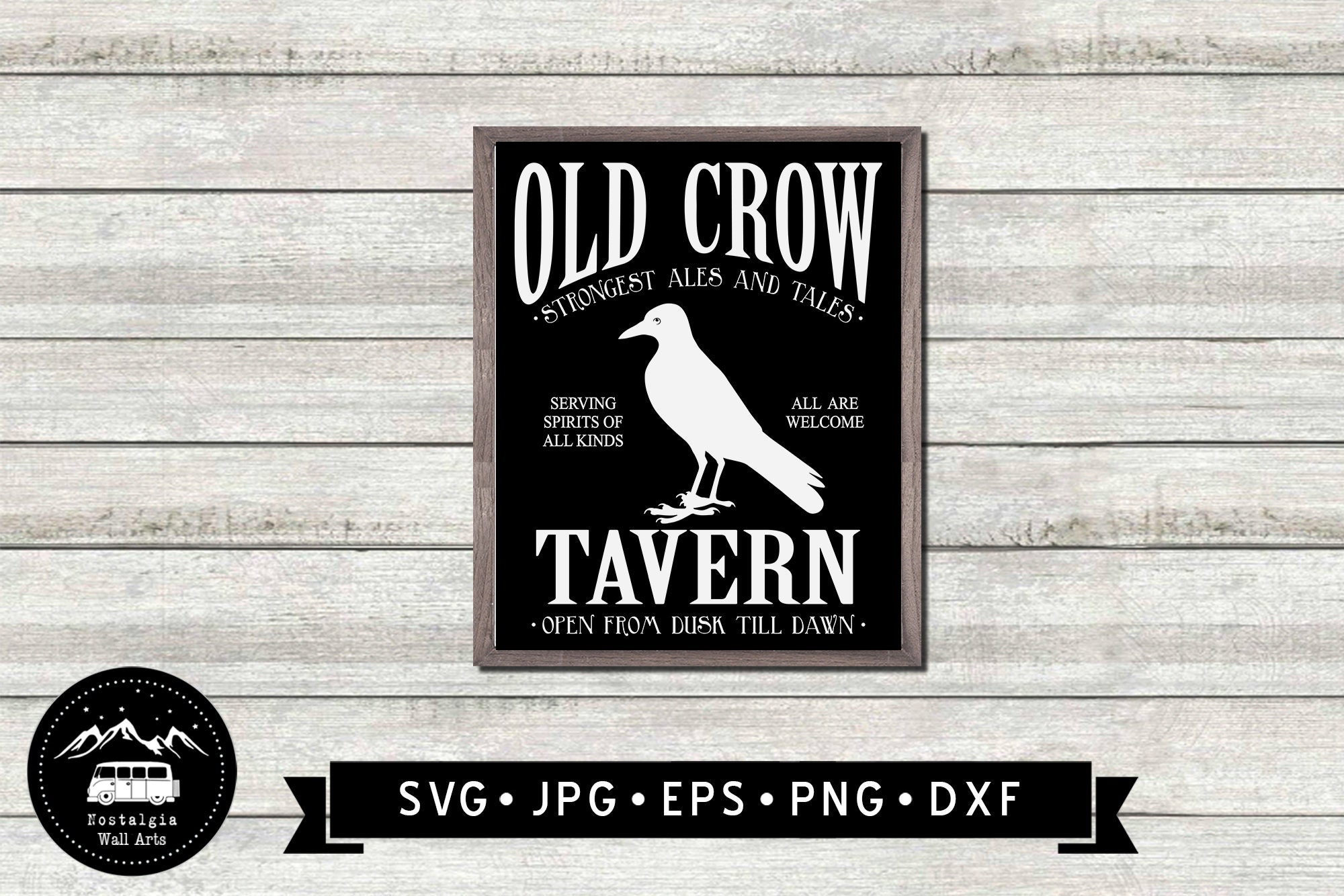 Old Crow Tavern Sign SVG Old Pub SVG Vintage Halloween Sign - Etsy Canada