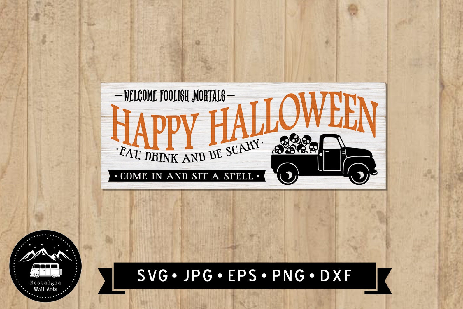 Happy Halloween Sign SVG Rustic Halloween Sign Vintage - Etsy