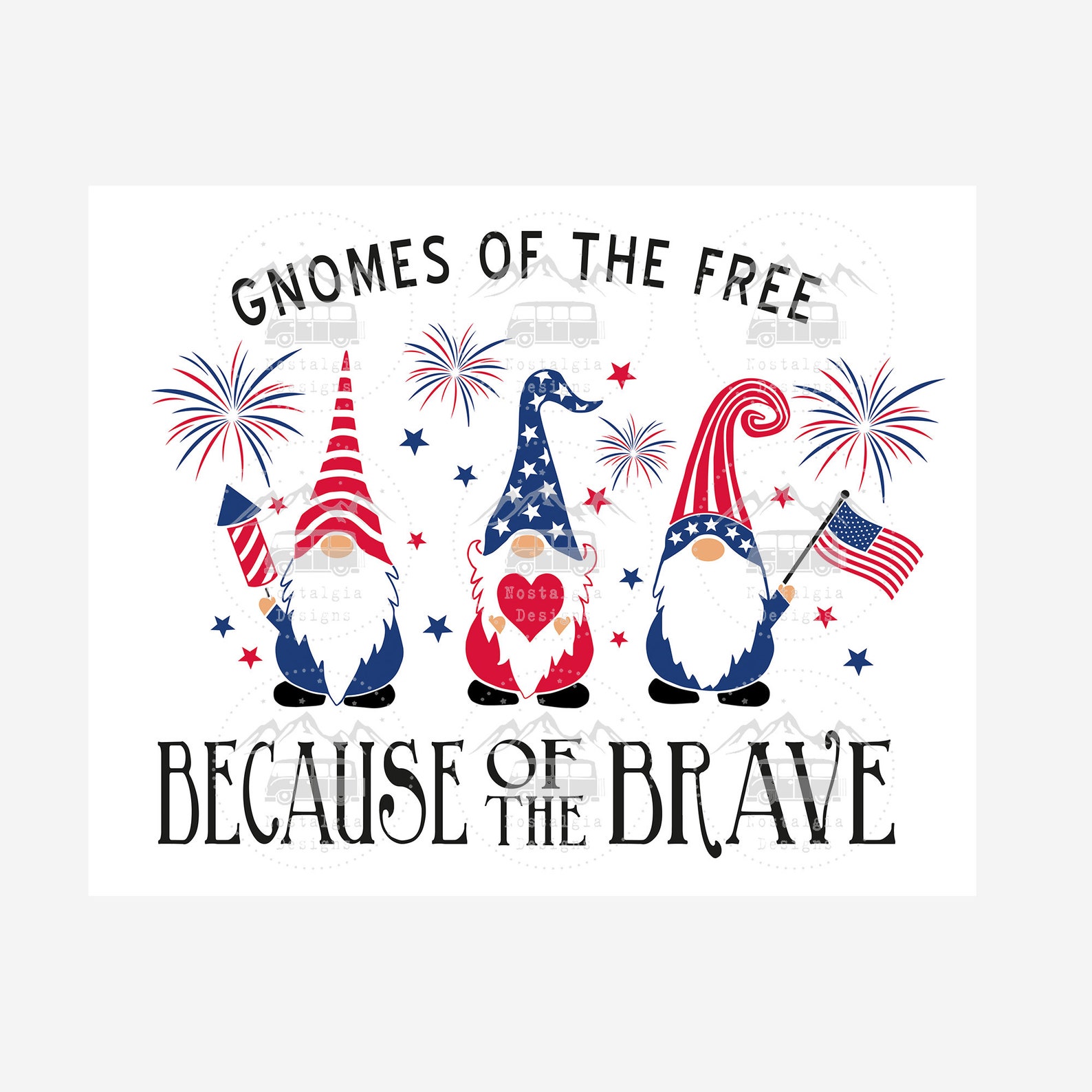 Gnome of the Free Because of the Brave SVG Funny Patriotic | Etsy