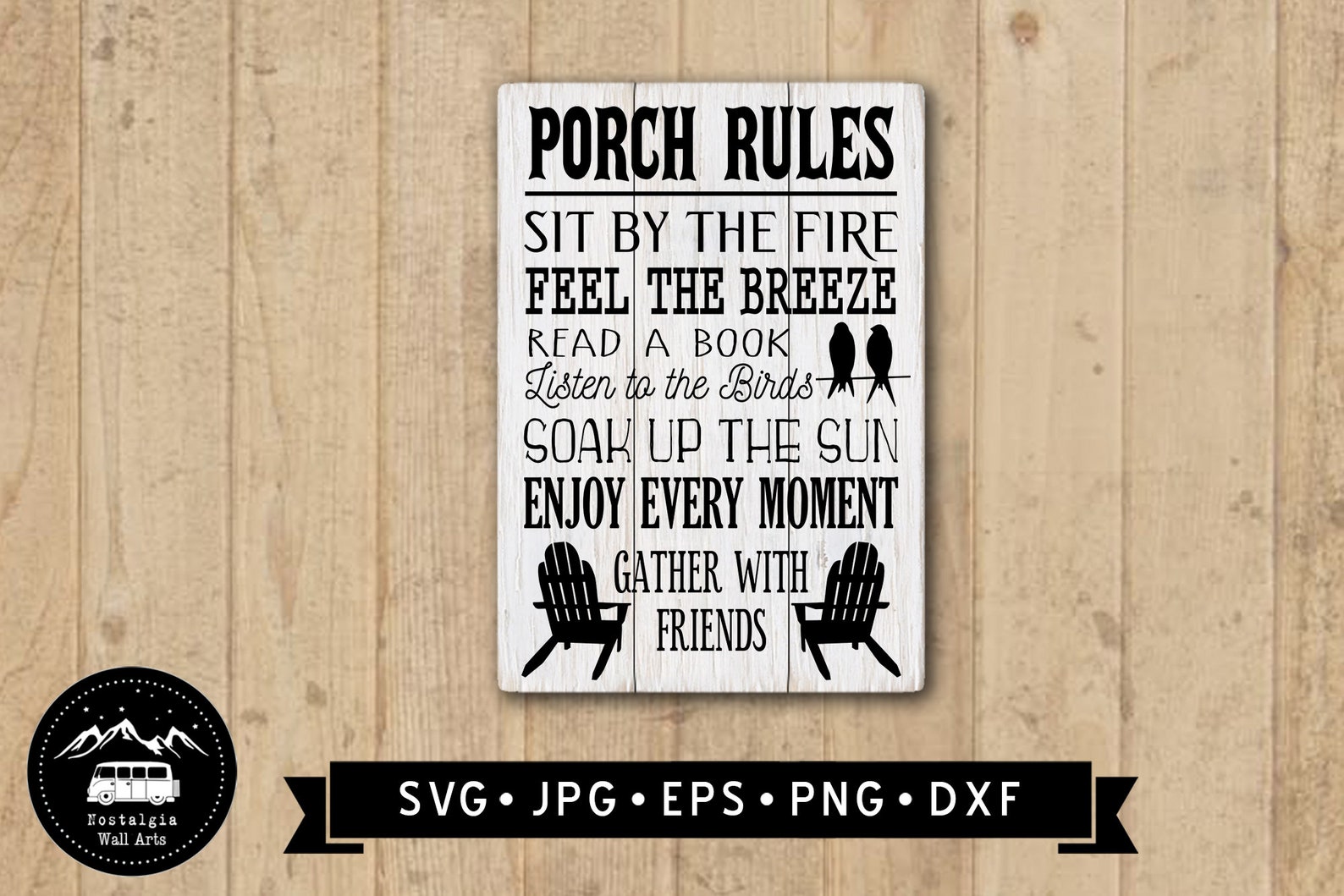 Porch Rules Sign SVG Porch Silhouette Vintage Porch Wall - Etsy