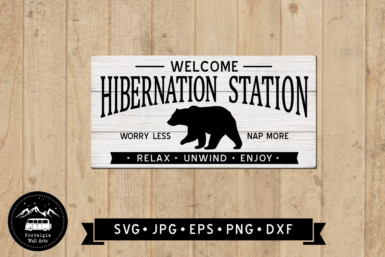 Hibernation Station Sign SVG, Bear Printable, Nursery Bear Wall Art ...