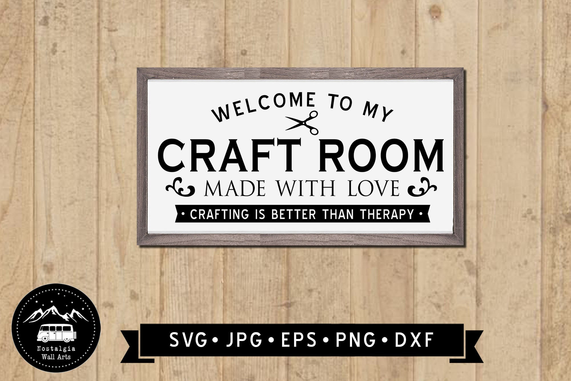 Welcome to My Craft Room Sign SVG Made With Love Vintage - Etsy