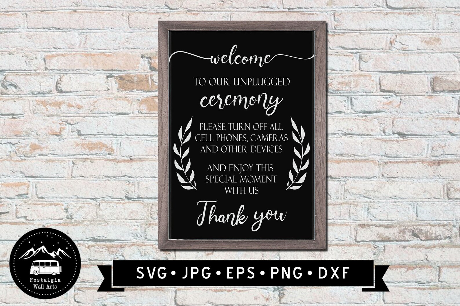 Welcome to Our Unplugged Ceremony Sign SVG Wedding Sign | Etsy