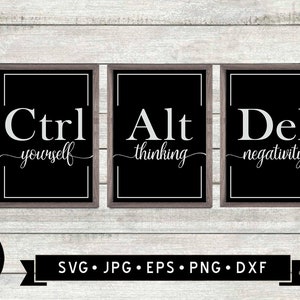 Ctrl Alt Delete Sign SVG, Ctrl Yourself Alt Thinking Del Negativity ...