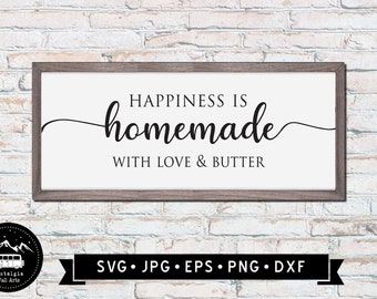 Homemade With Lots of Love and Butter Sign - Etsy