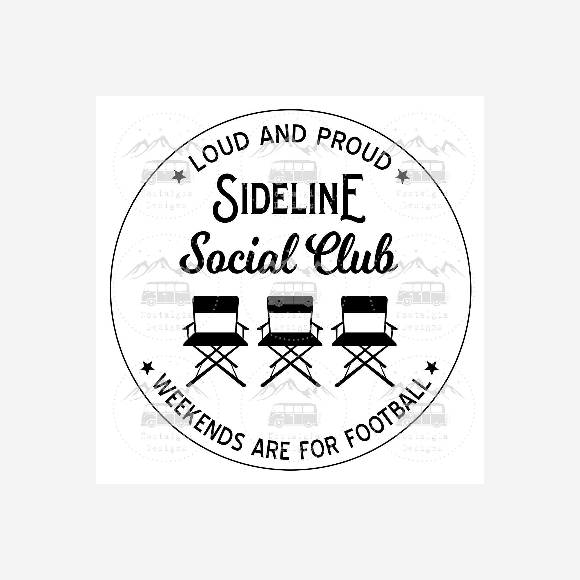 Sideline Social Club Sign SVG, Round Football Sign, Football Sign SVG ...