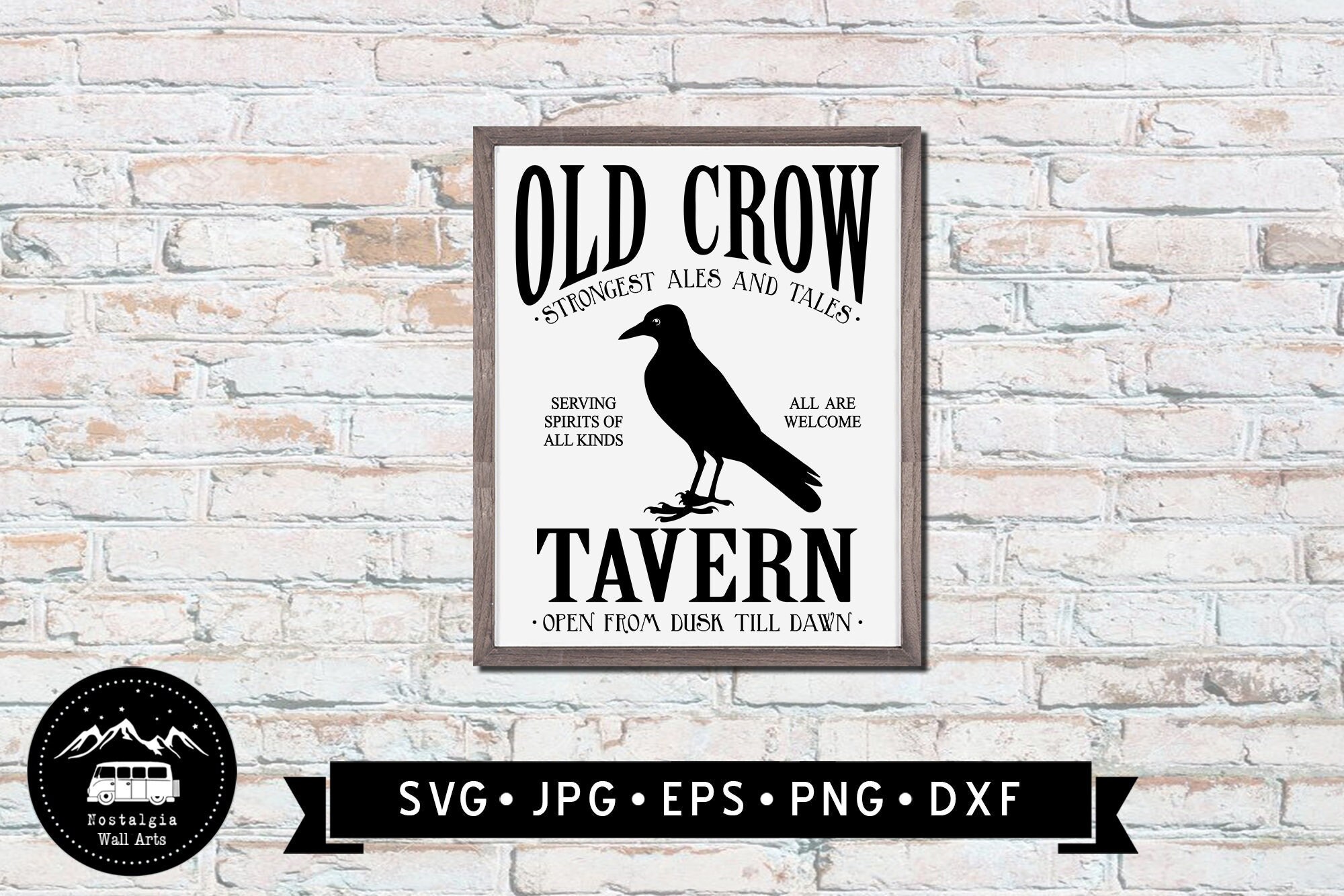 Old Crow Tavern Sign SVG Old Pub SVG Vintage Halloween Sign - Etsy