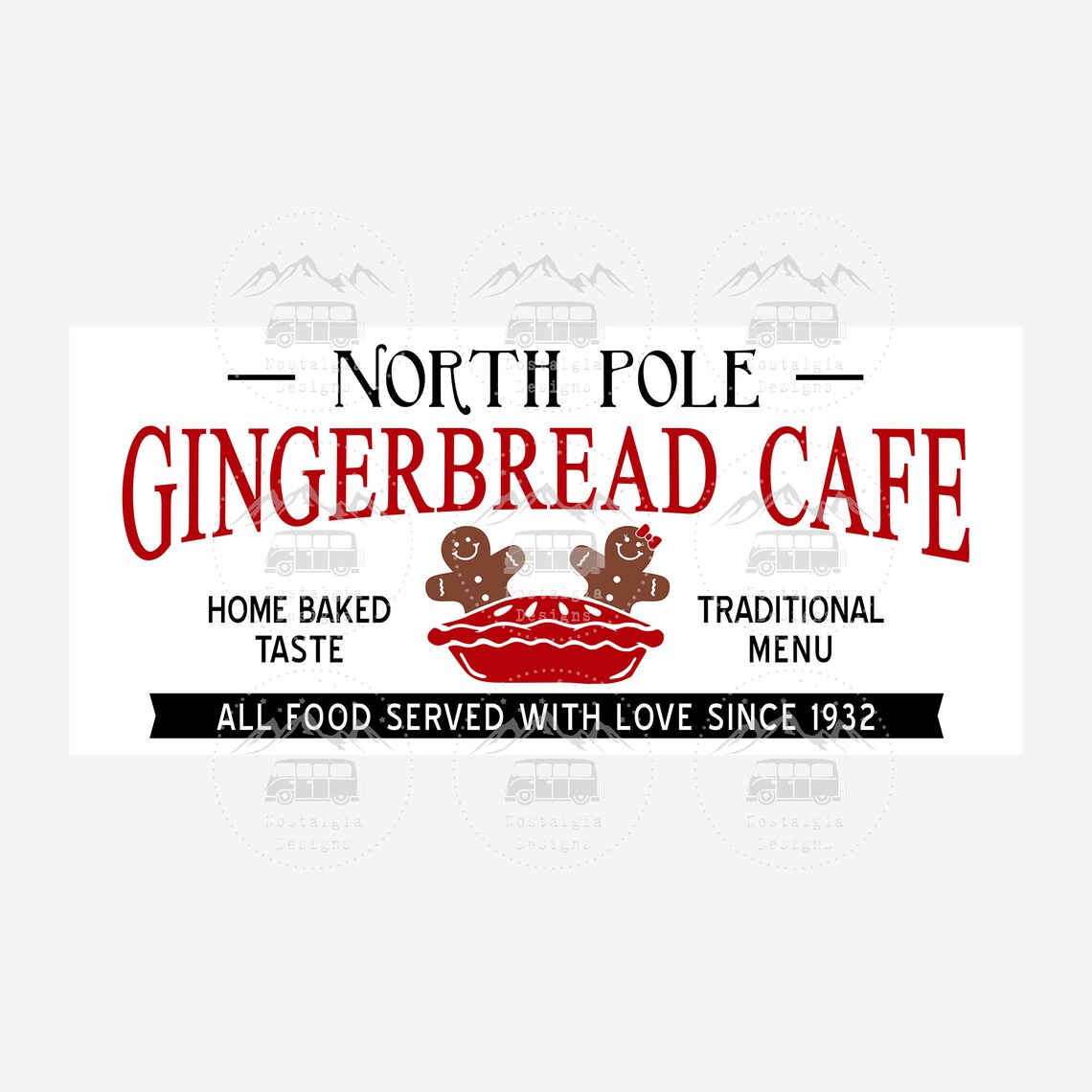North Pole Gingerbread Cafe SVG Vintage Farmhouse Christmas - Etsy
