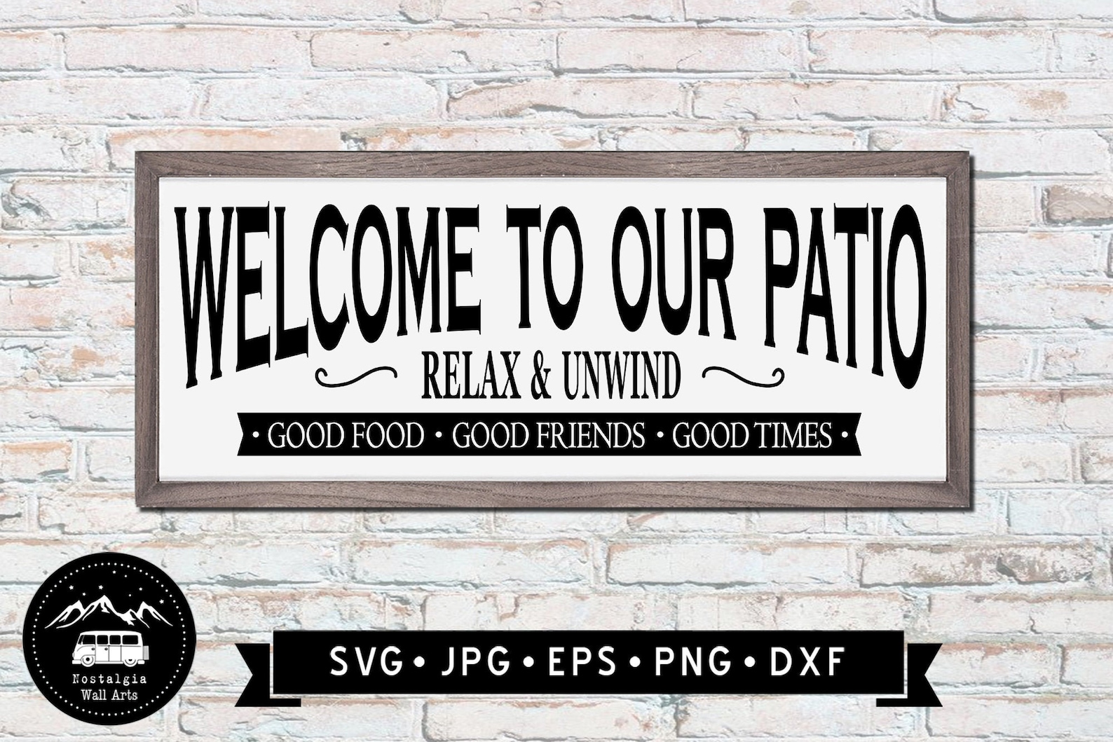 Welcome to Our Patio Svg, Vintage Patio Wall Sign SVG, Vintage Sign Svg ...