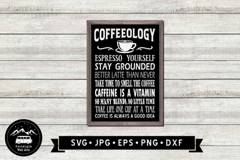 Funny Coffeeology Sign SVG, Funny Coffee Sign DIY, Coffee Art, Coffee ...