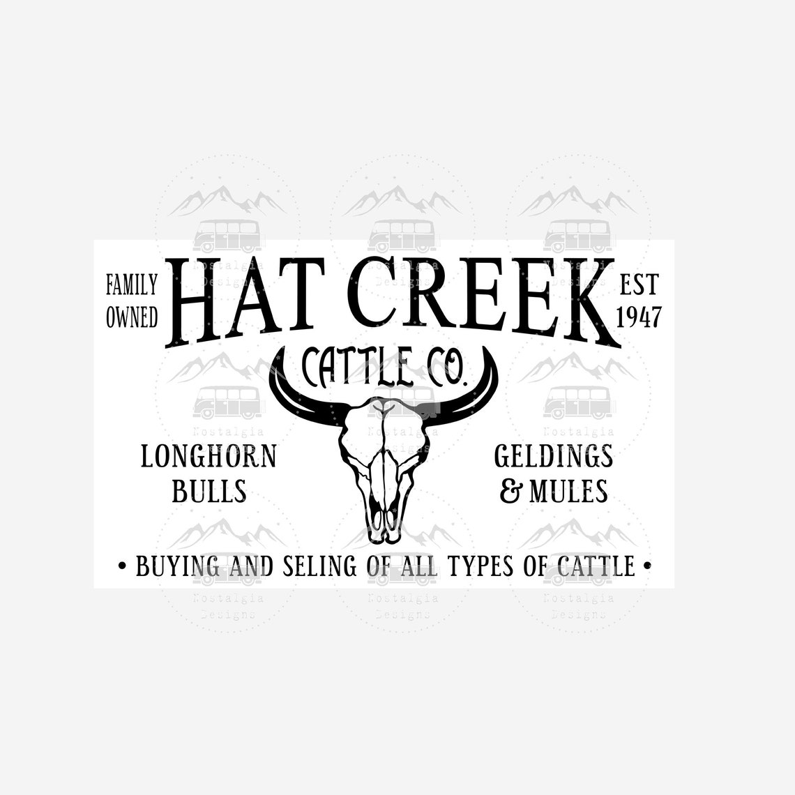Hat Creek Cattle Company Svg Vintage Farmhouse Ranch Sign - Etsy
