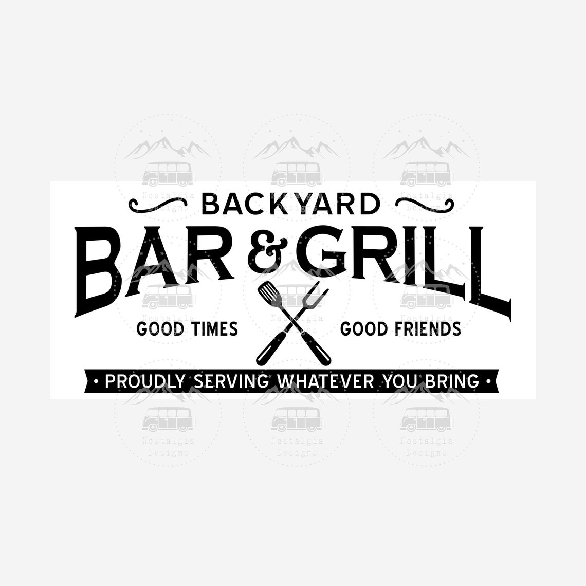 Backyard Bar and Grill Sign SVG, Backyard Sign DIY, Vintage Patio Sign ...