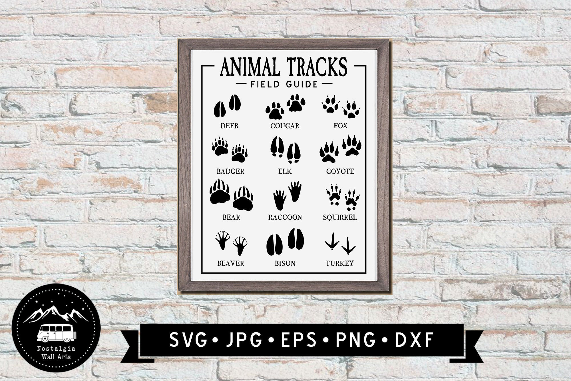 Animal Tracks Field Guide Sign SVG Nursery Decor Kids | Etsy