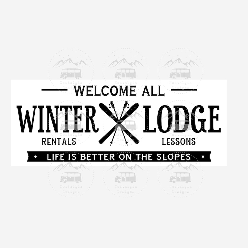 Winter Lodge Sign SVG Ski Lodge Sign Winter Lodge Printable - Etsy