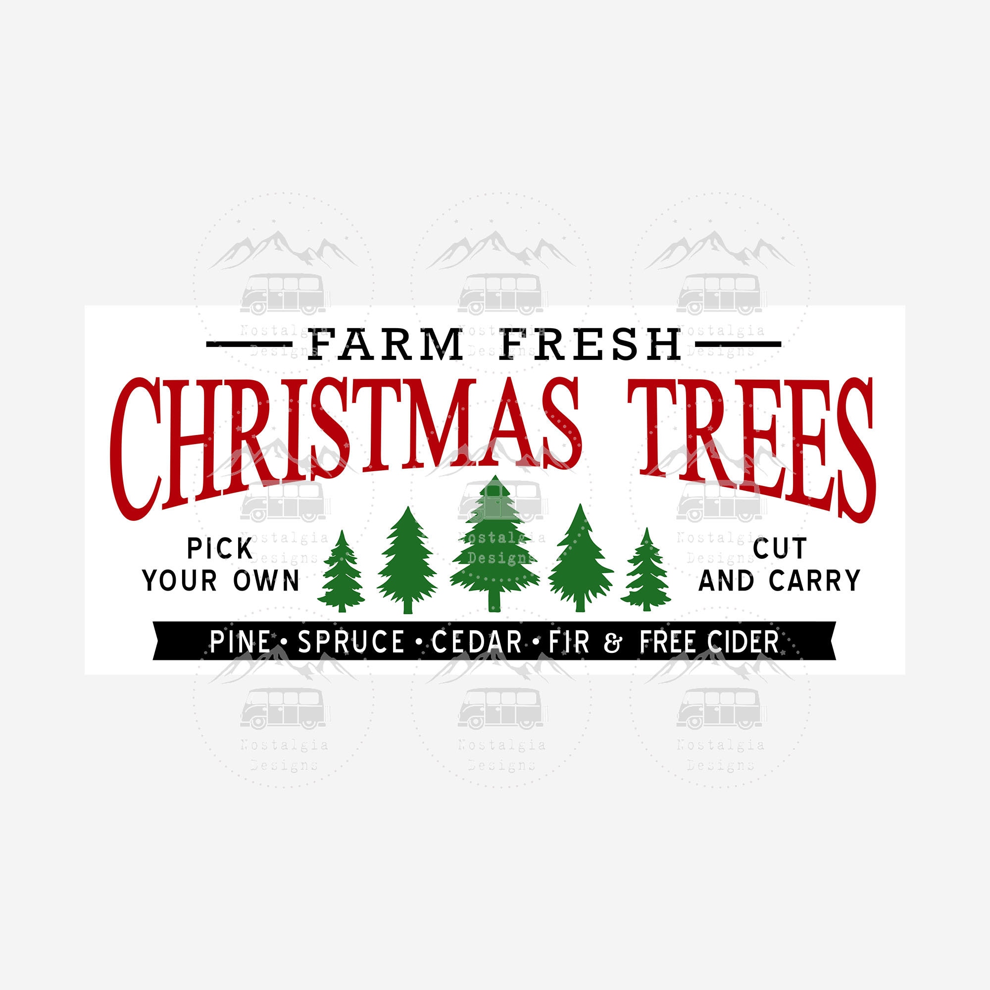 Farm Fresh Christmas Trees Sign SVG Tree Farm SVG Vintage | Etsy