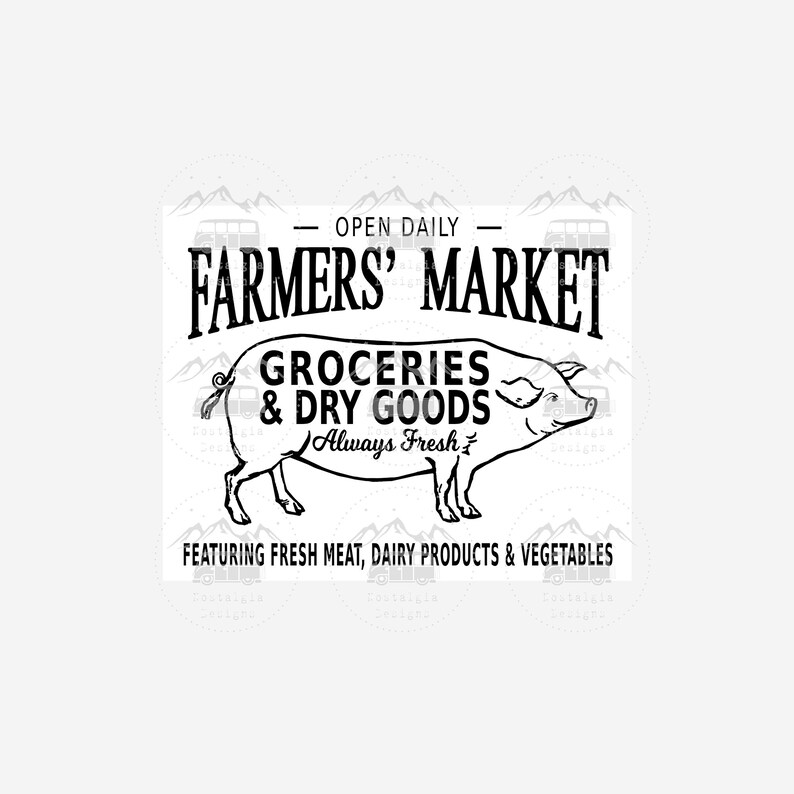 Farmers' Market Sign Svg Groceries and Dry Good SVG | Etsy