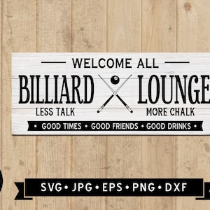 Welcome to the Billiard Lounge Sign SVG, Billiard Sign DIY, Pool Hall ...