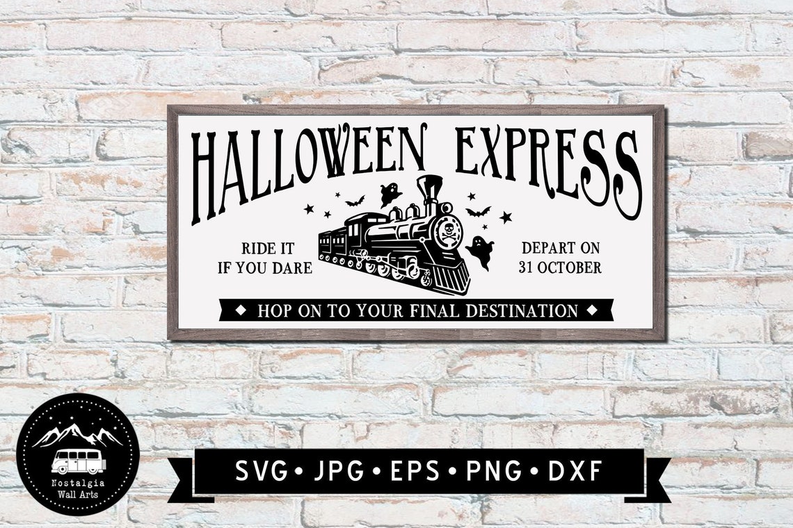 Halloween Express Train Sign SVG Funny Halloween Sign Train | Etsy