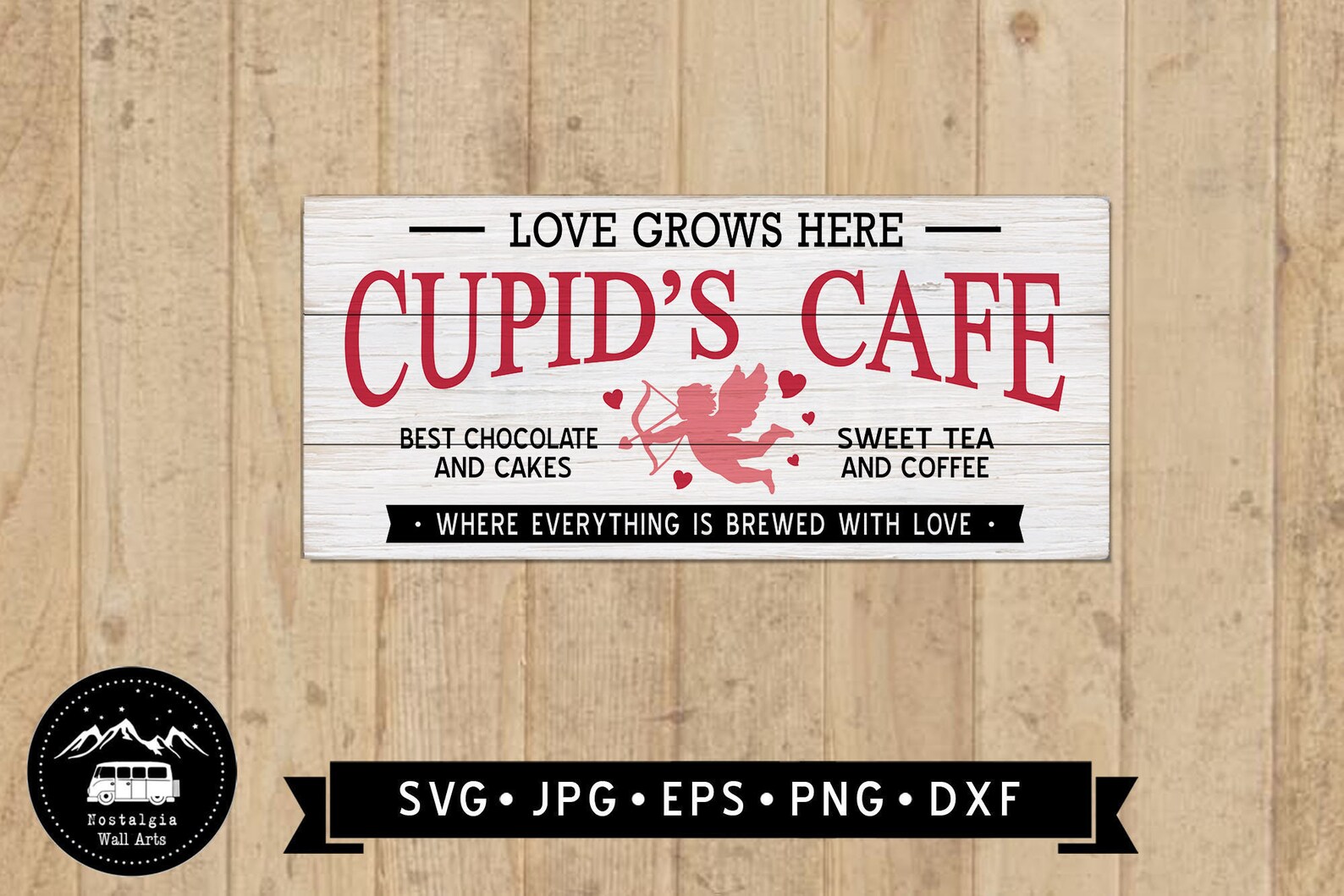Cupid's Cafe Sign SVG Valentine's Day Gift SVG - Etsy