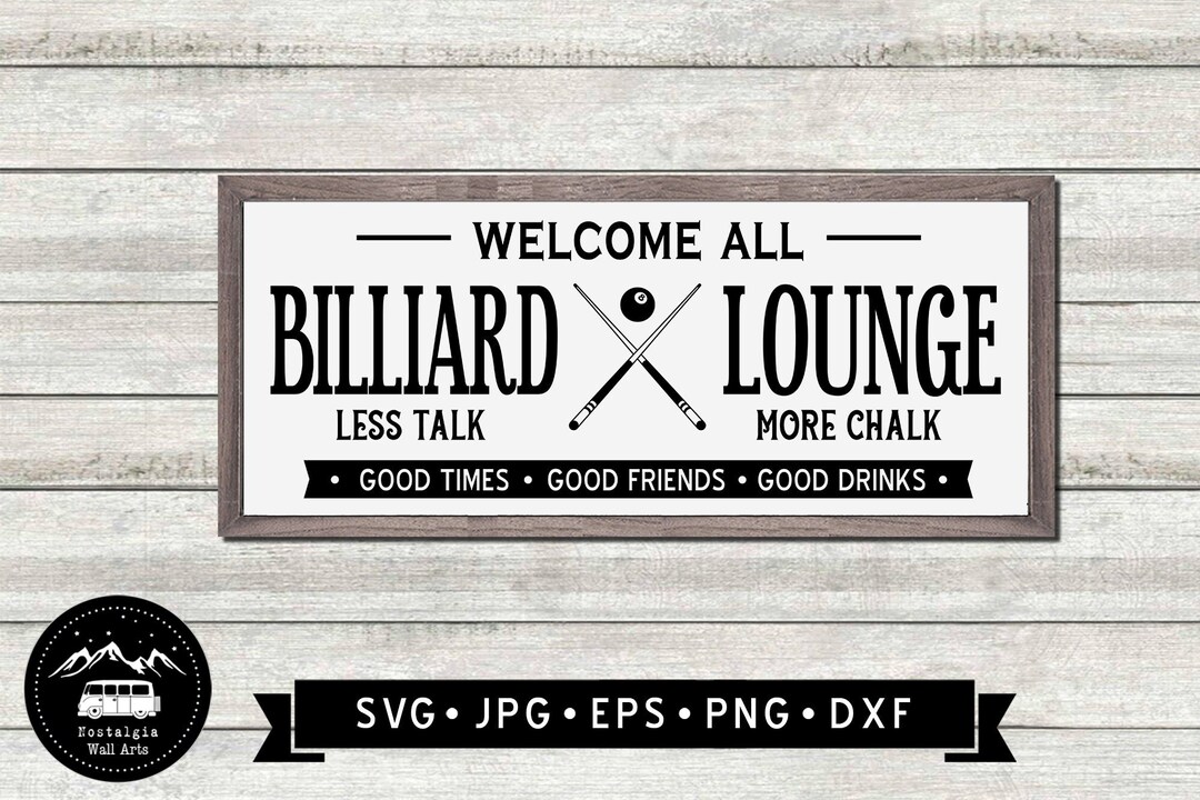 Welcome to the Billiard Lounge Sign SVG, Billiard Sign DIY, Pool Hall ...