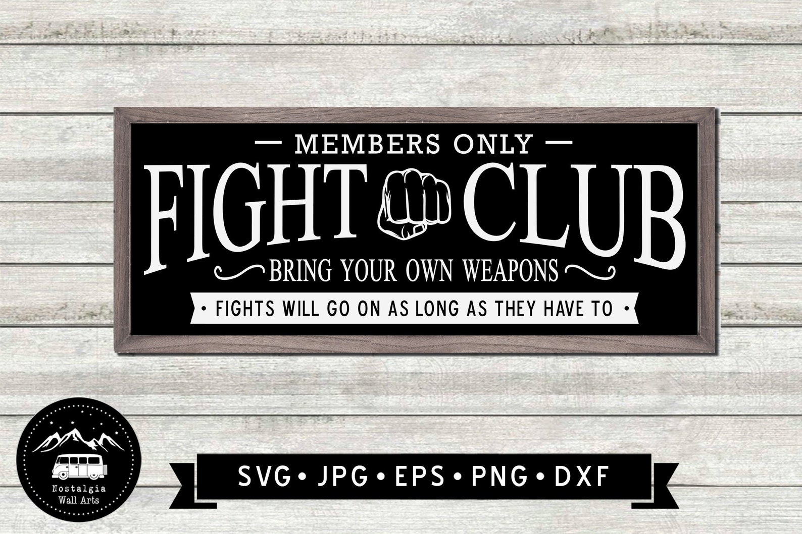 Fight Club Sign SVG Funny Movie Sign Members Only Sign - Etsy