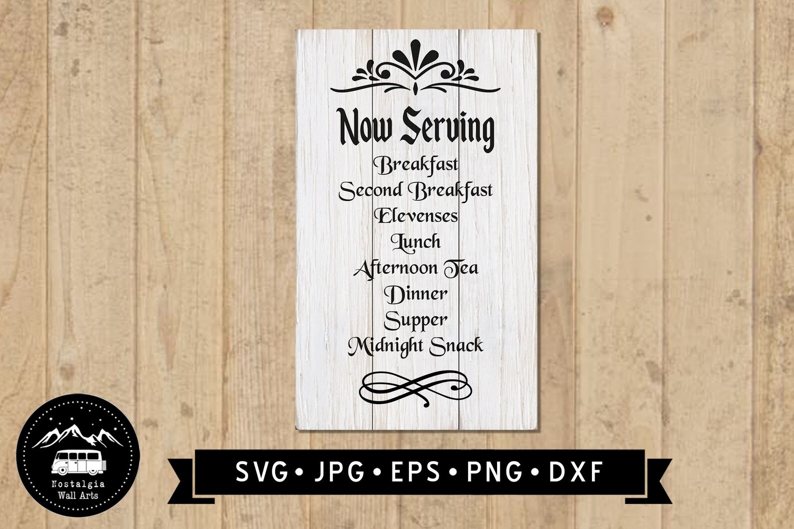 The Hobbit Now Serving Sign SVG, Funny Menu Sign SVG, Second Breakfast ...