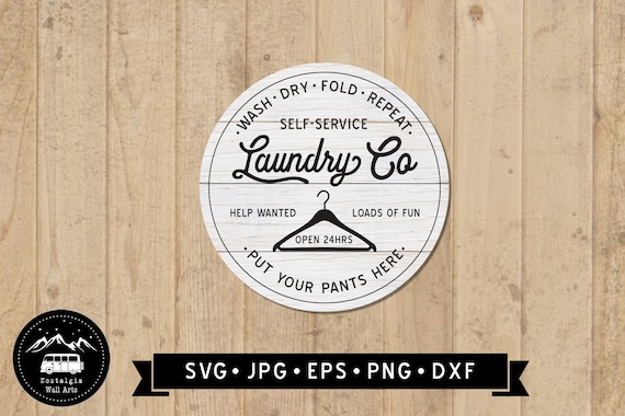 Laundry Co SVG Round Laundry Sign SVG Laundry Sign Diy | Etsy