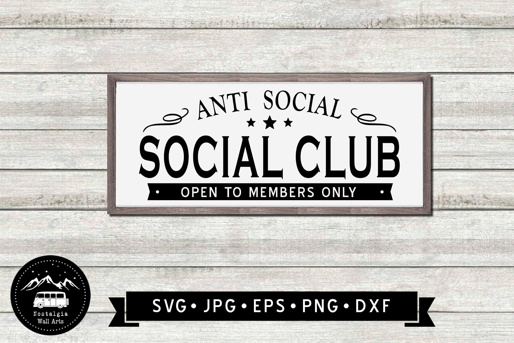 Anti Social Social Club Sign SVG, Funny Man Cave Wall Sign, Vintage ...