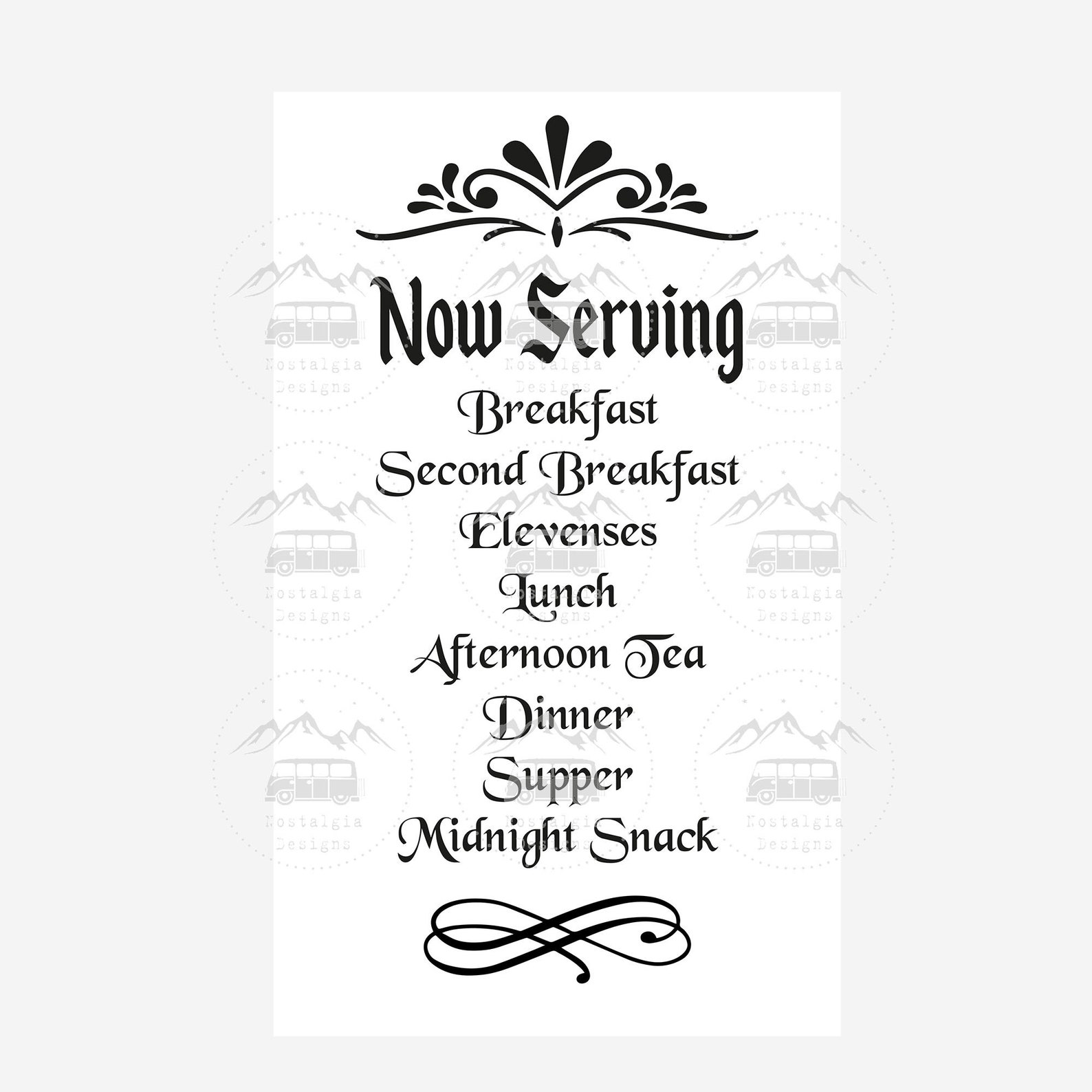 The Hobbit Now Serving Sign SVG, Funny Menu Sign SVG, Second Breakfast ...