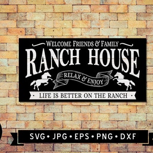 Ranch House Sign SVG, Horse Ranch House Printable, Ranch Welcome Sign ...