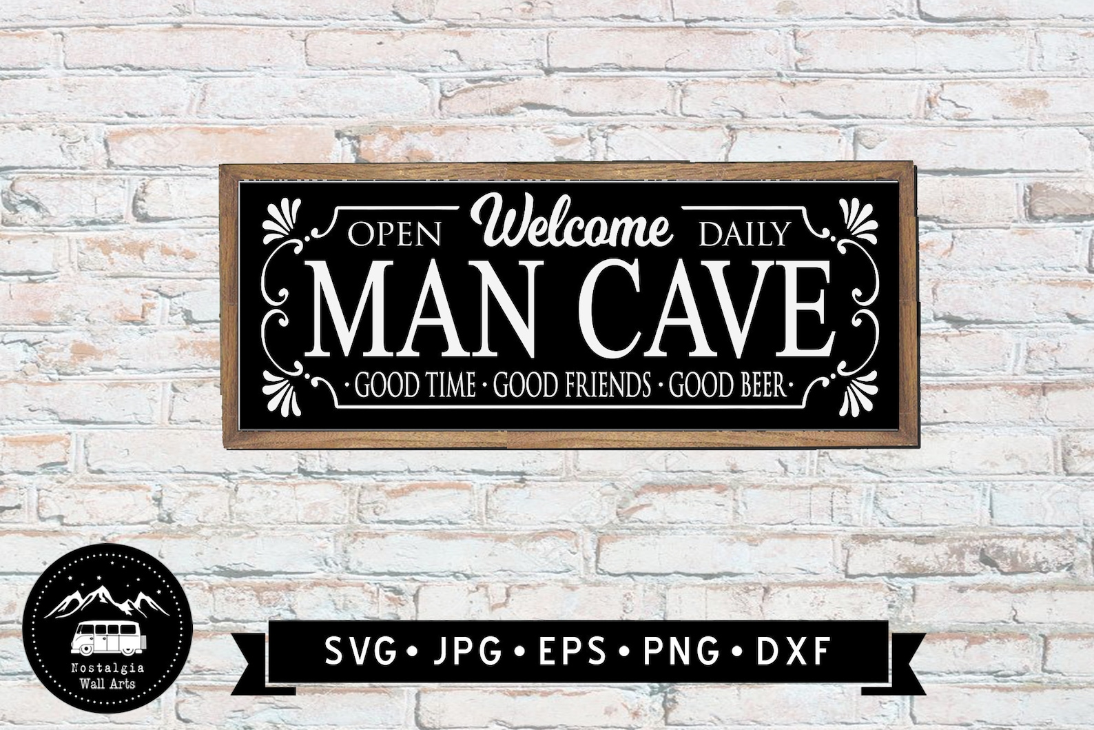 Welcome Man Cave Sign SVG, Vintage Farmhouse Sign Svg, Gift for Him ...