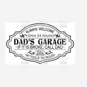 Dad's Garage Sign SVG, Garage Round Sign, If It is Broke, Call Dad ...
