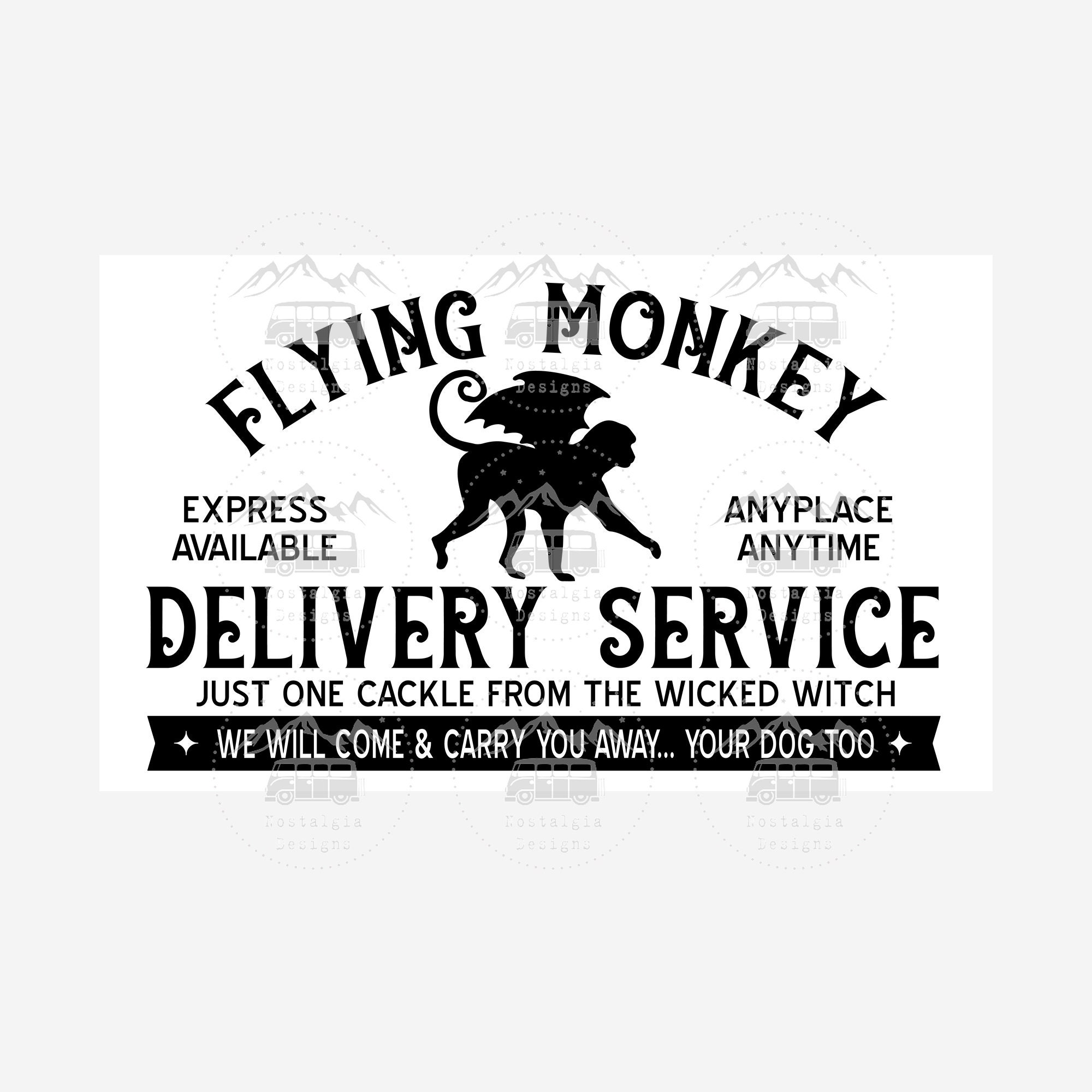 Flying Monkey Delivery Service SVG Hallowwen Sign DIY - Etsy
