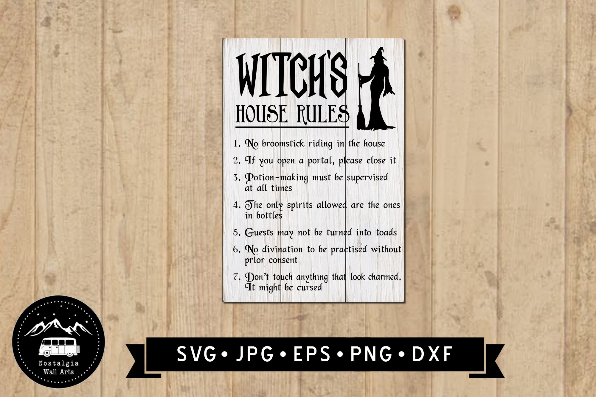 Witch House Rules Sign SVG Funny Halloween Printable - Etsy Canada