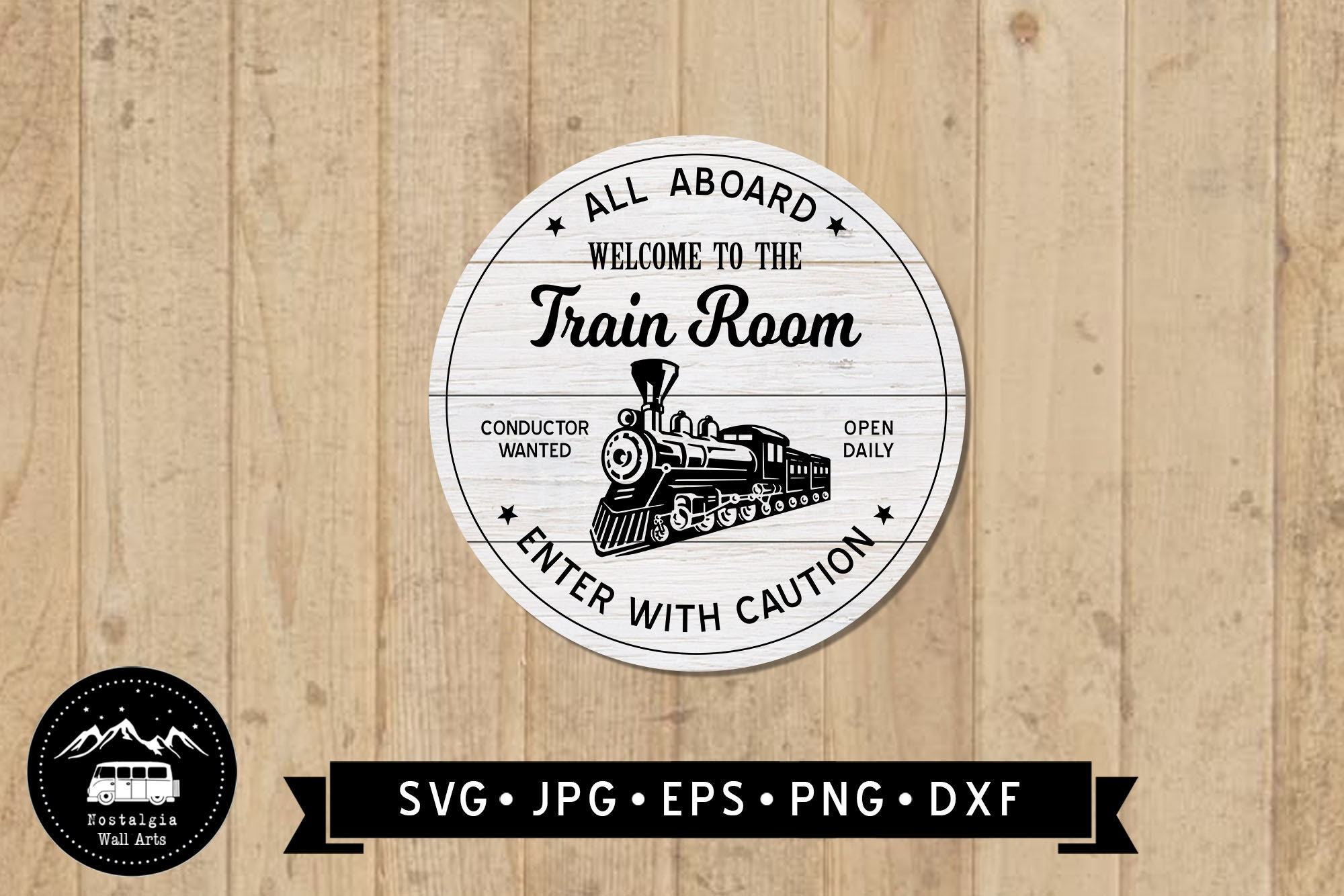 Train Room Sign SVG, Round Train Sign Printable, Game Room Sign DIY ...
